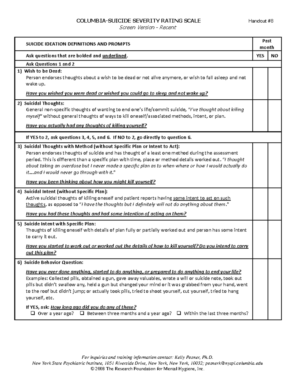 6-Columbia Suicide Severity-Rating Scale- handout - COLUMBIA-SUICIDE ...