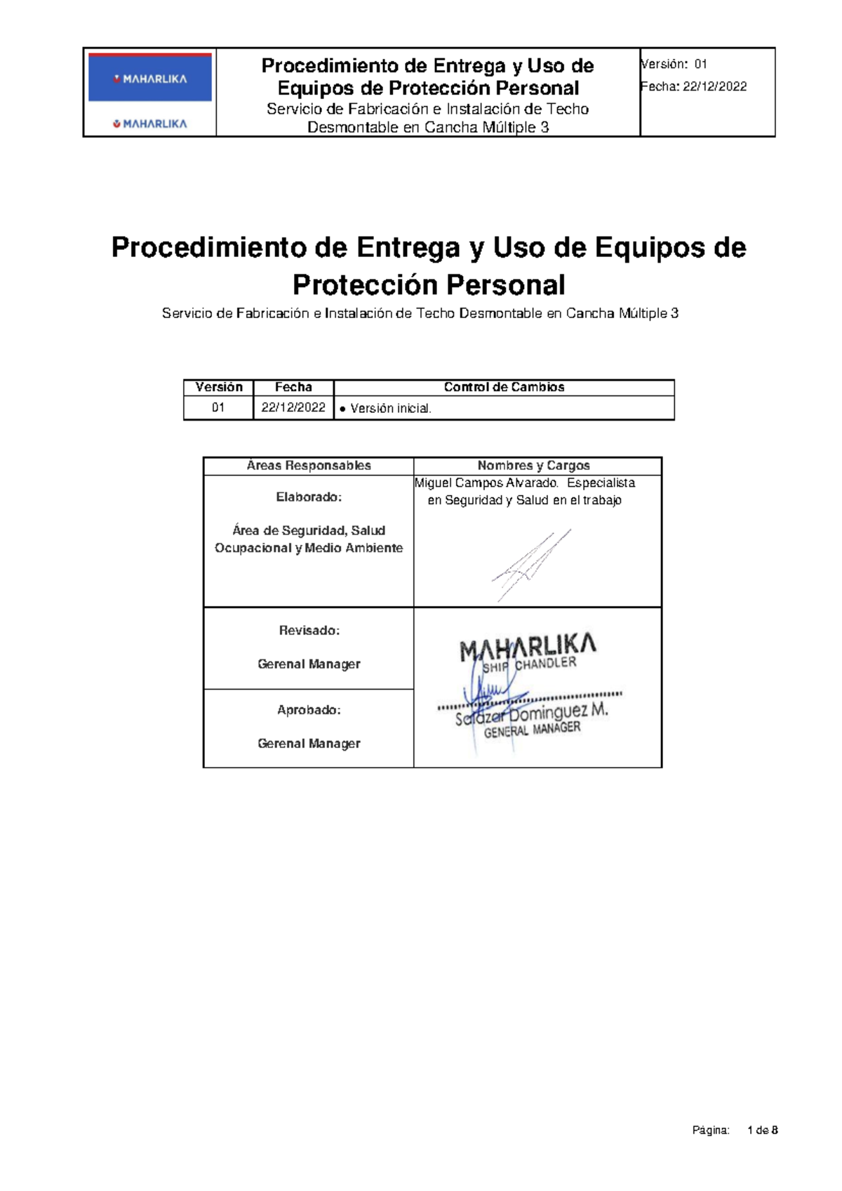 Procedimientos de Entrega y Uso de Equipo de Proteccion Personal - Procedimiento de Entrega y ...