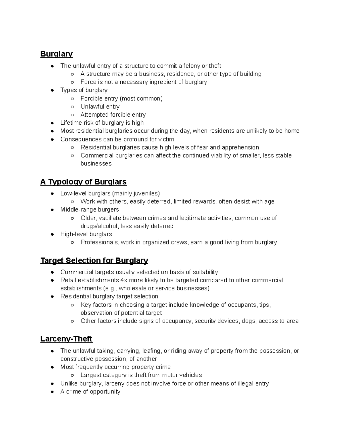 Chapter 12 - Property Crimes - Burglary The unlawful entry of a ...