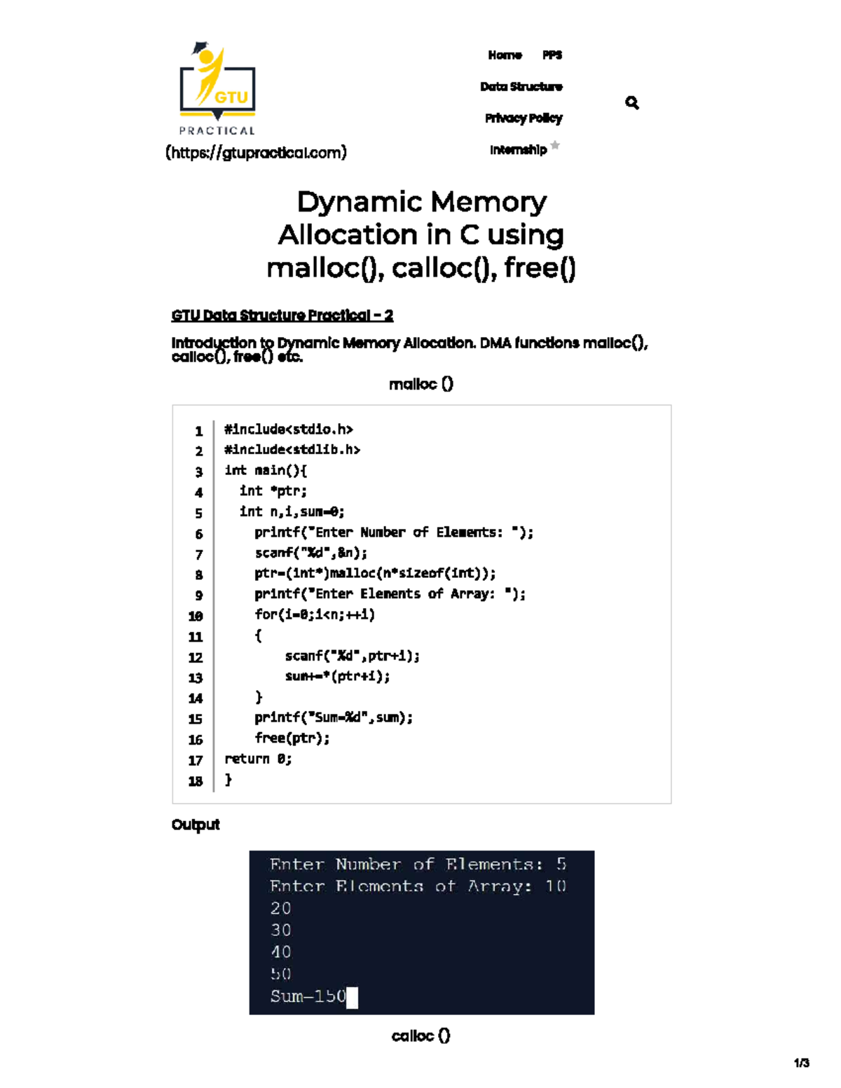 Dsp2 Ds Practical Home Pps Data Structure Gtu Privacy Policy Practical Internship Dynamic