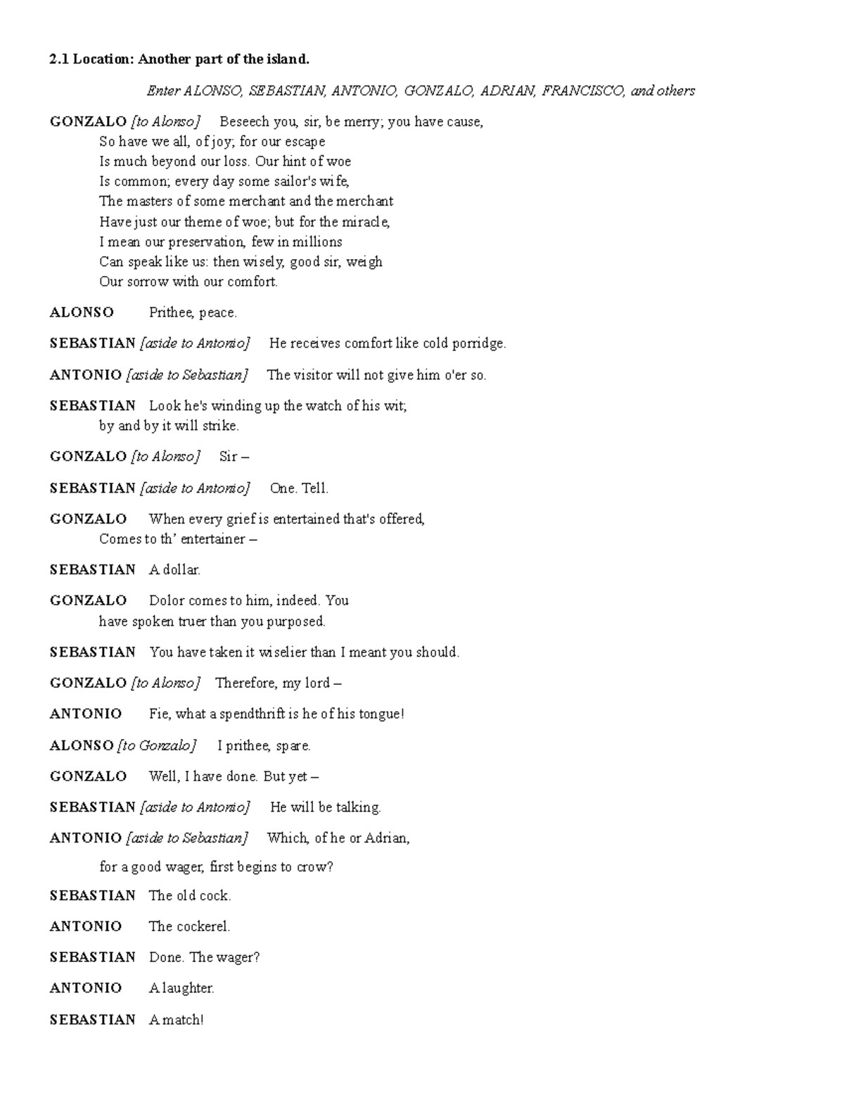 ENG214 scene performance script - 2 Location: Another part of the ...