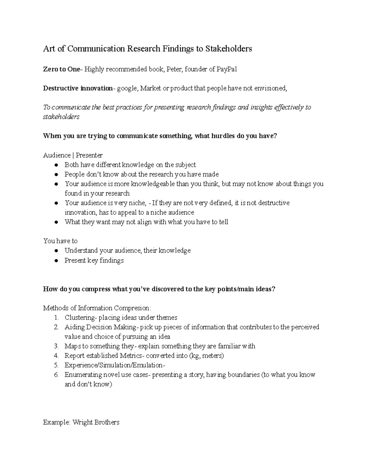 Art of Communication Research Findings to Stakeholders - Clustering ...