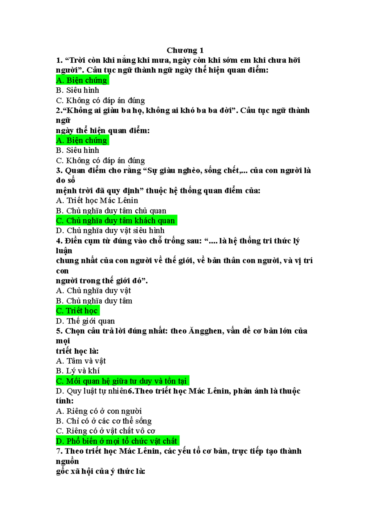 ALL-ĐÁP-ÁN - ffffffffffffffffffffffffffffffffff - Chương 1 “Trời còn ...