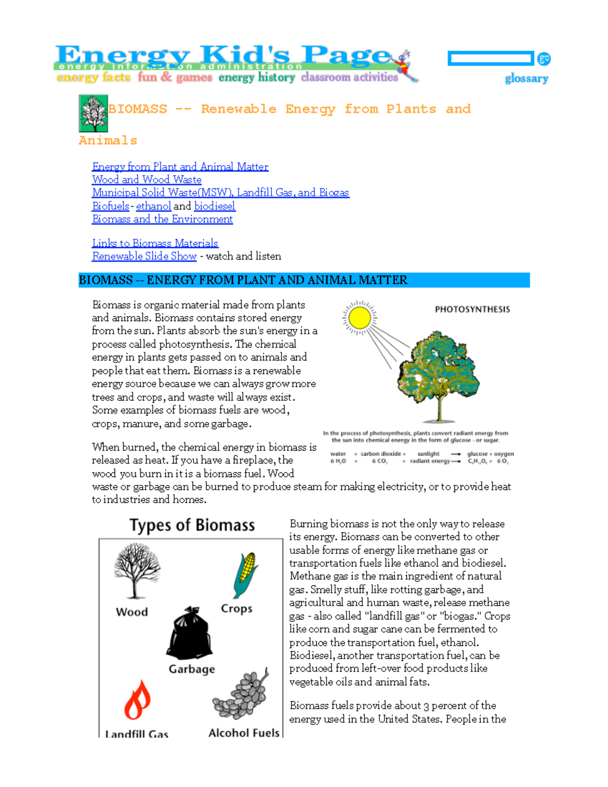 Biomass - Aaa - BIOMASS - Renewable Energy from Plants and Animals ...