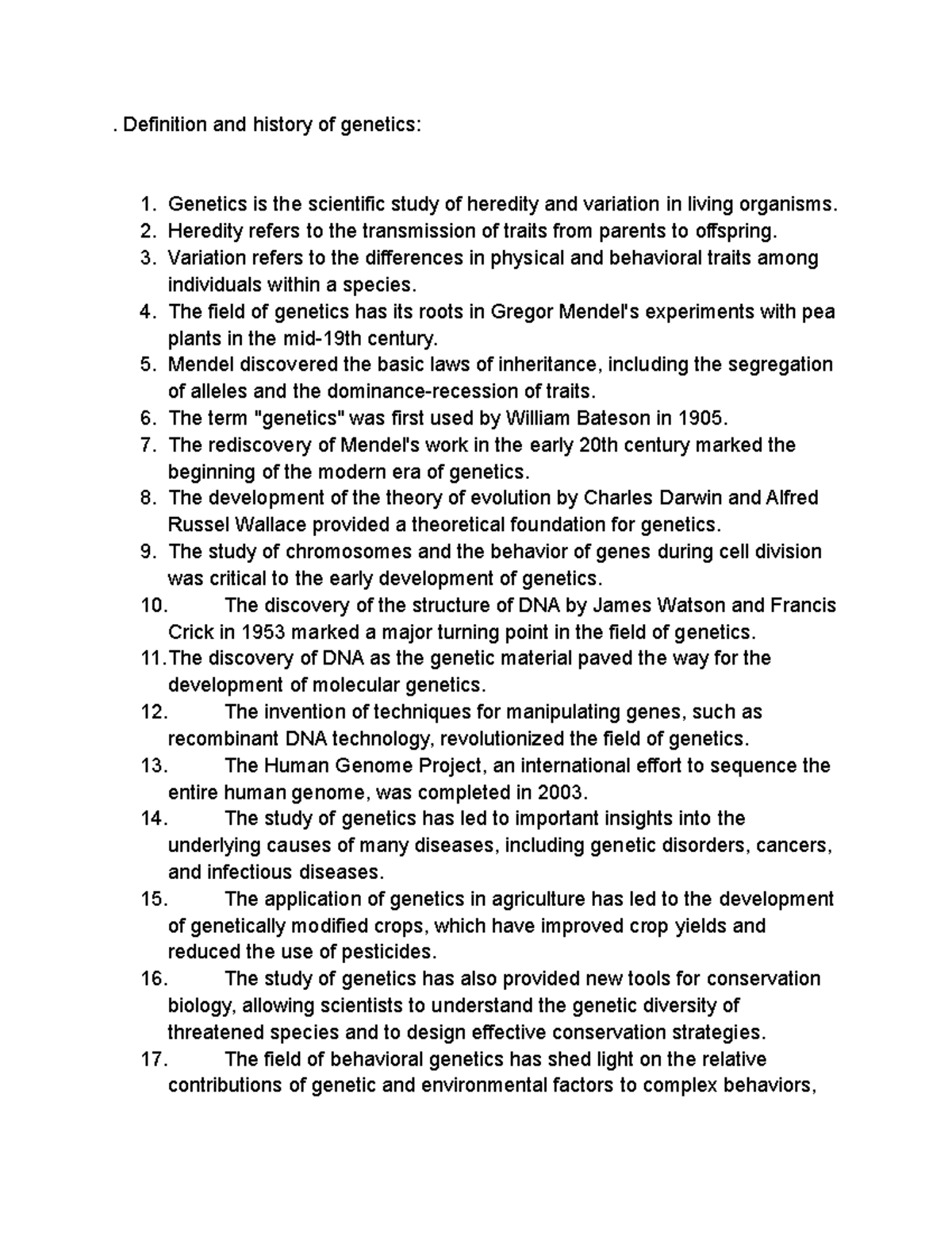Definition and history of genetics - . Definition and history of ...