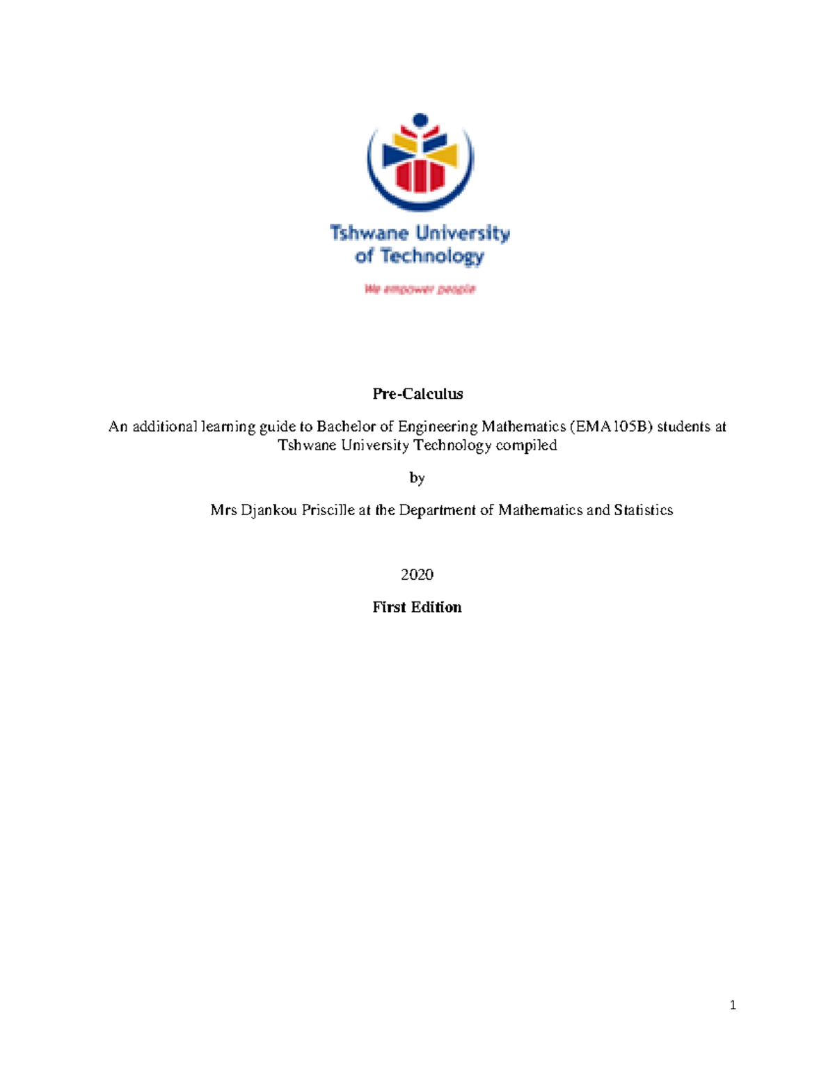 Pre-calculus notes 2021 - Pre-Calculus An additional learning guide to ...