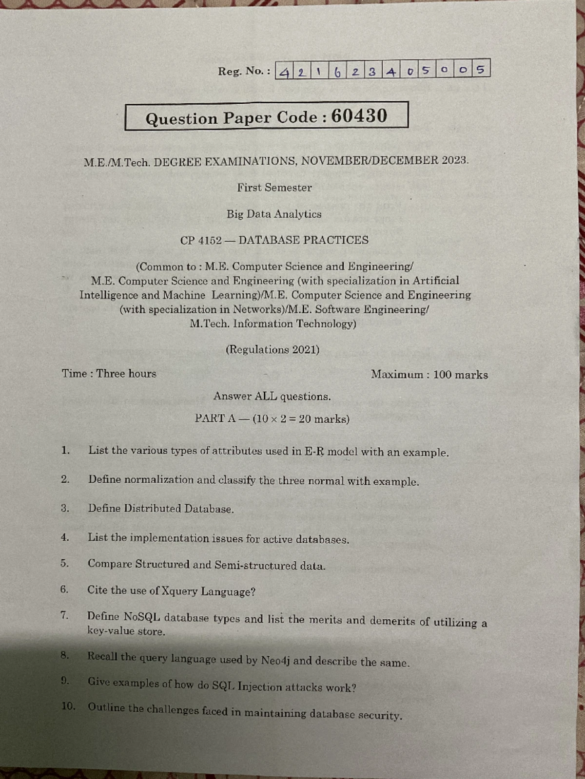 Computer network - Study material - Register No. SUBJECT CODE:CS 3591 ...