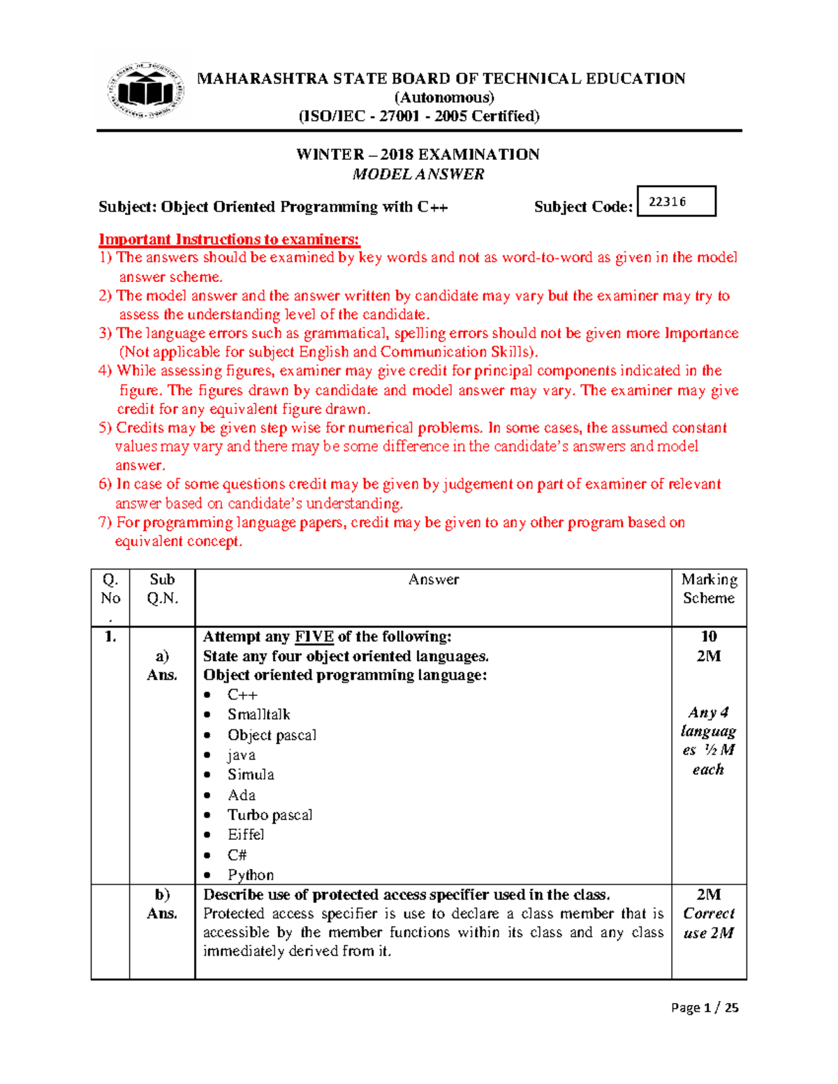22316 2018 Winter model answer paper - (Autonomous) (ISO/IEC - 27001 ...