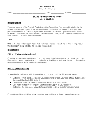 Mathematics Performance Task - KORONADAL NATIONAL COMPREHENSIVE HIGH ...