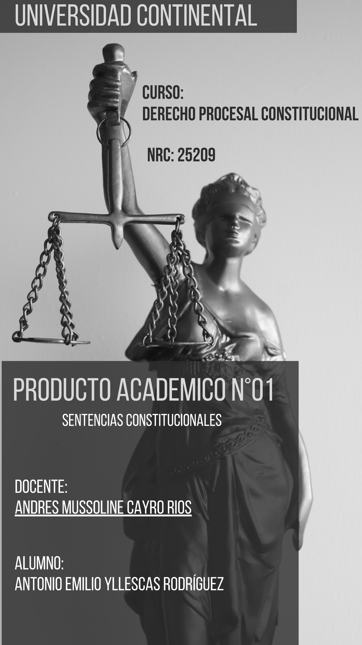 Derecho Procesal Constitucional - Producto academico N° 01 - SENTENCIAS CONSTITUCIONALES CURSO ...