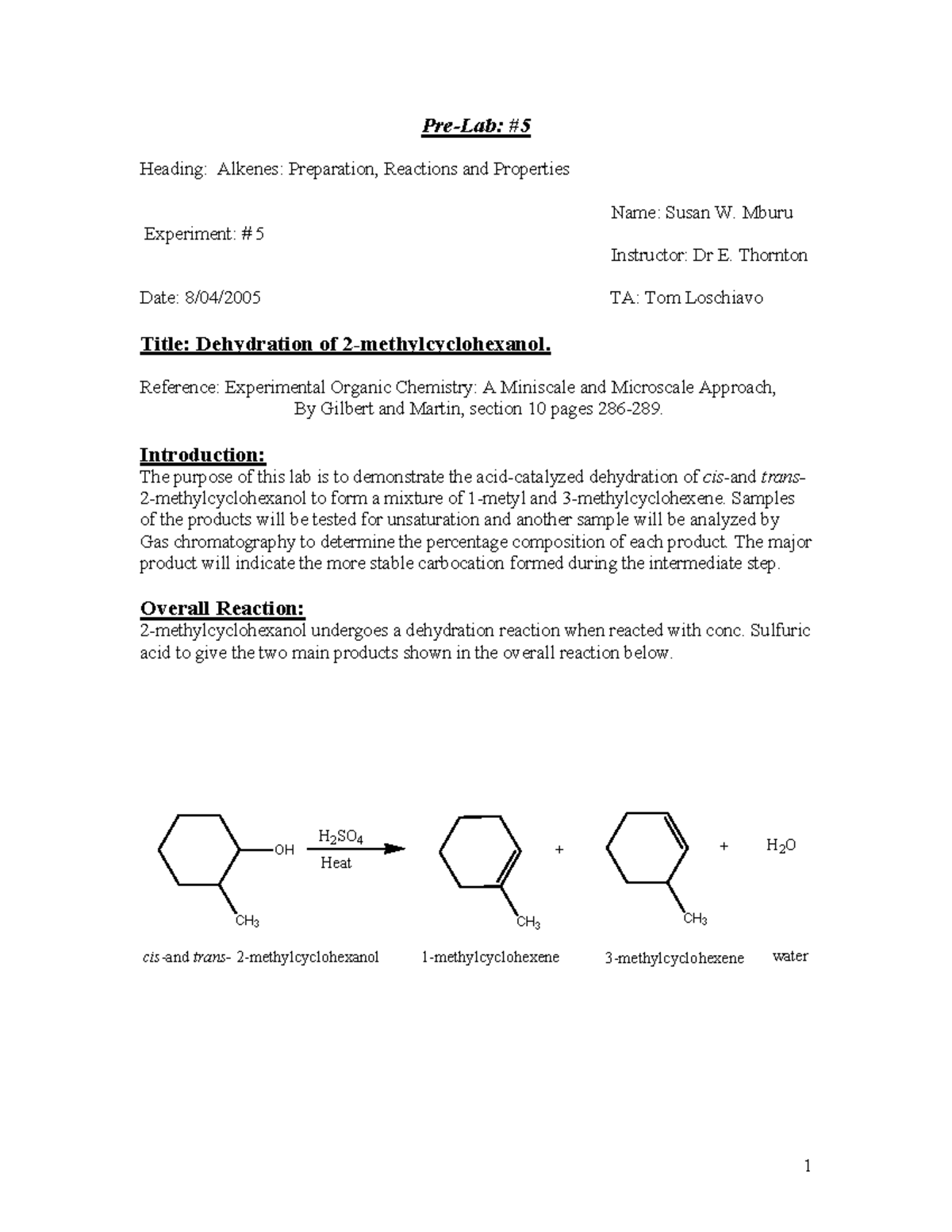 Prelabfive - lab report - - Studocu
