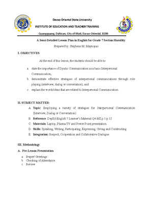 G5 Q4W9 DLL Science (MELCs) - DAILY LESSON LOG FOR IN-PERSON CLASSES ...