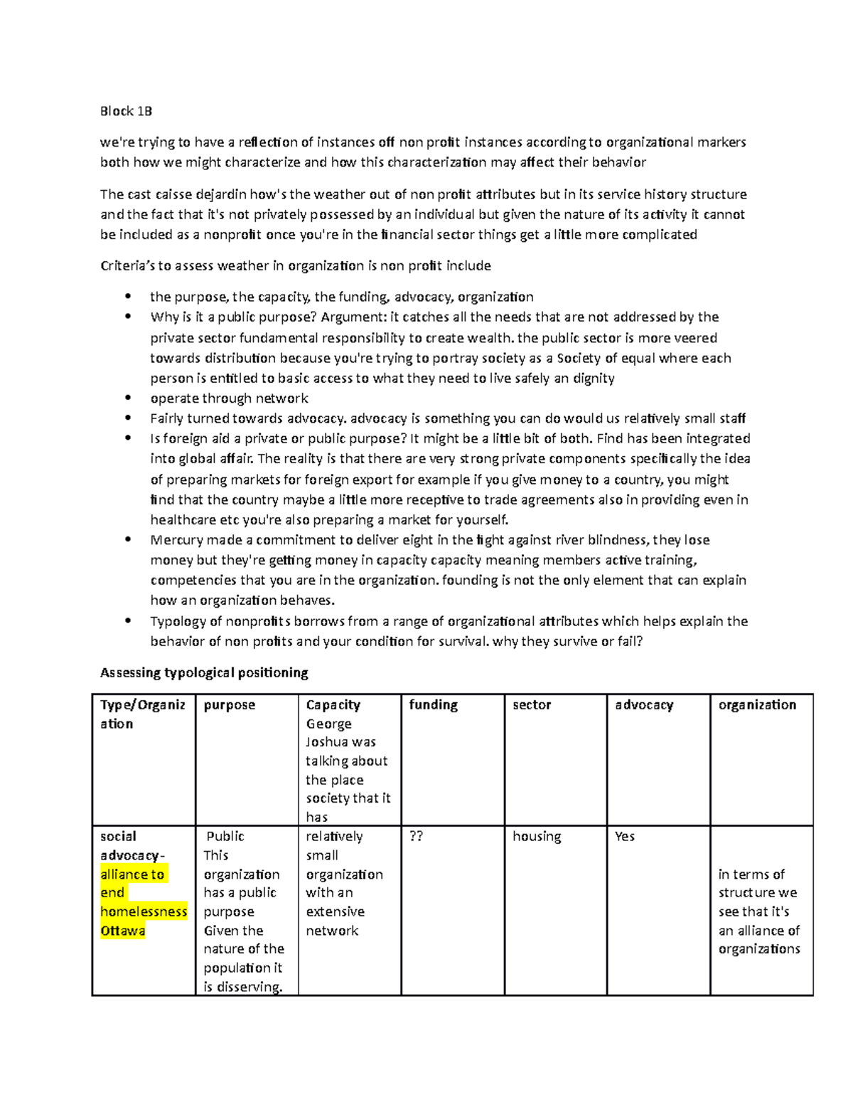 Ending block 1b and Block 1C - pap3345 - uOttawa - Studocu