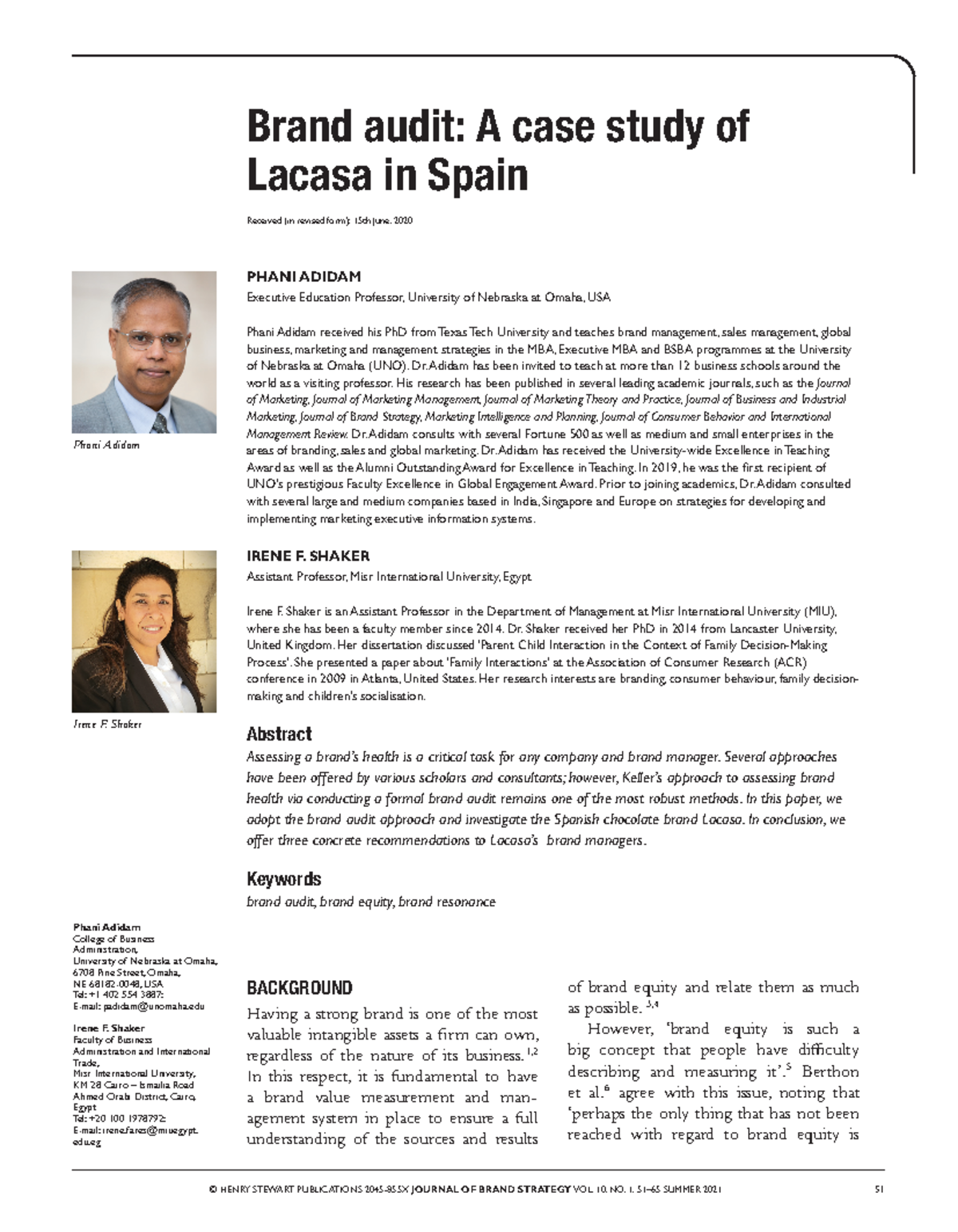 Retrieve - Brand audit - ####### Phani Adidam ####### College of ...