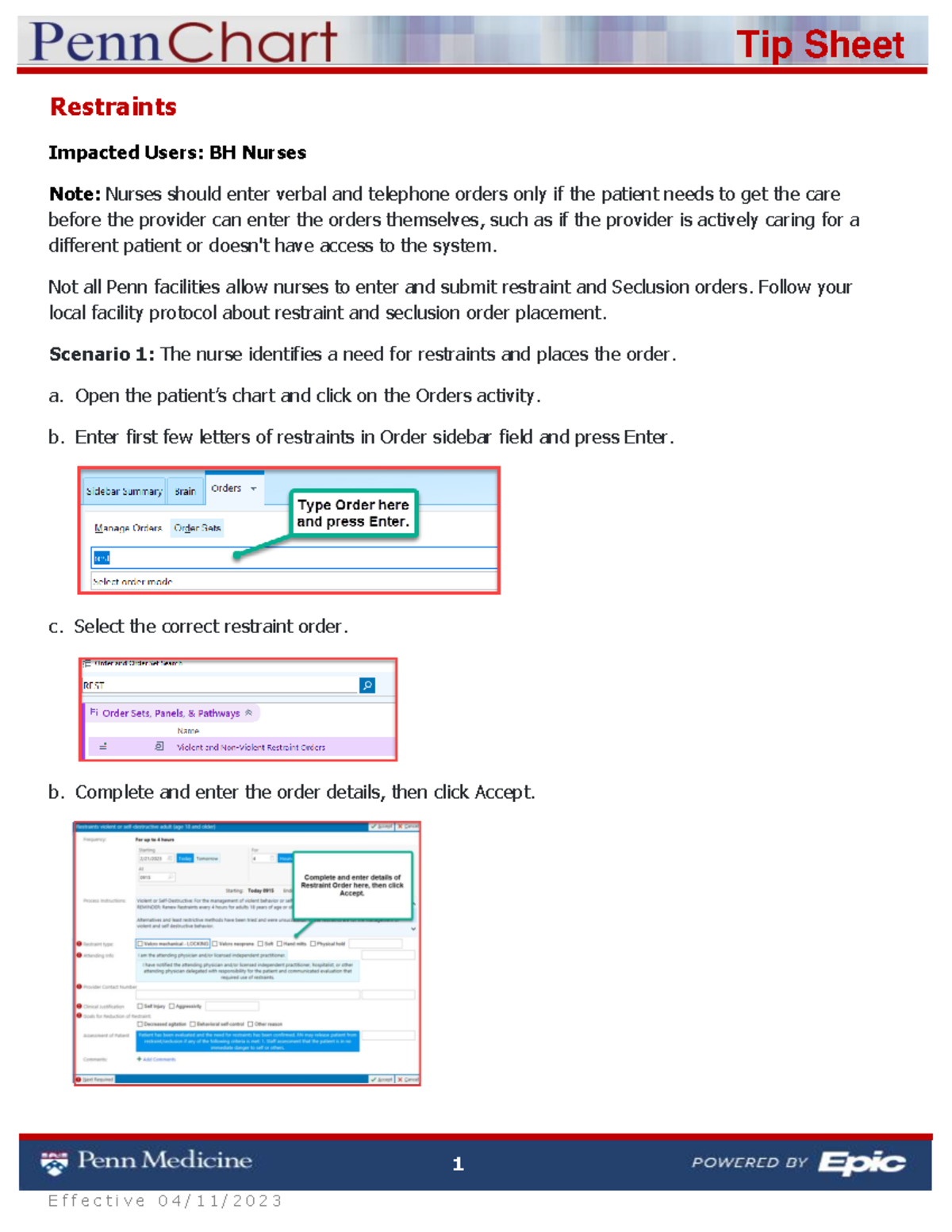 BH+Restraints+for+Nurses+Tip+Sheet - 1 Restraints Impacted Users: BH ...