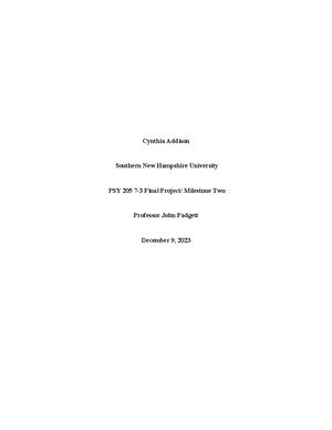 PSY 222 Article 1-10 - PSY 222 Research Methods Cynthia Addison Module ...