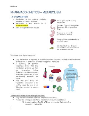 Module 6 Notes 2020 - ......... - CLINICAL PHARMACOKINETICS – TIME ...