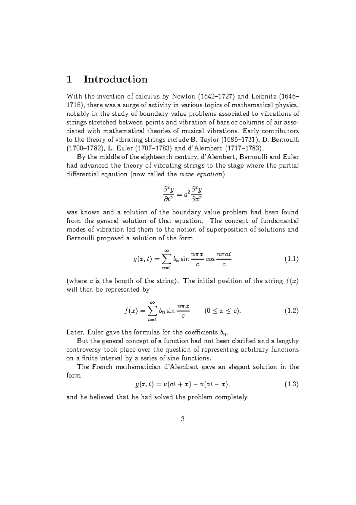 Fourier series - 1 Introduction With the invention of calculus by ...