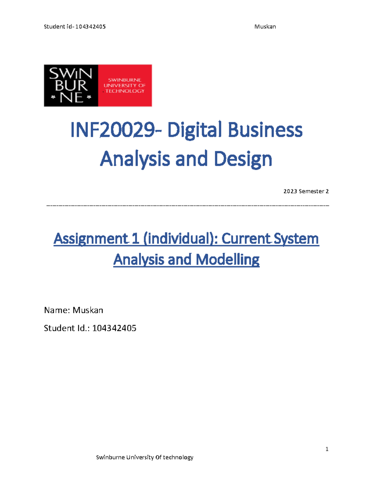 104342405 A1 - assignment - 1 INF2 0029 - Digital Business Analysis and ...