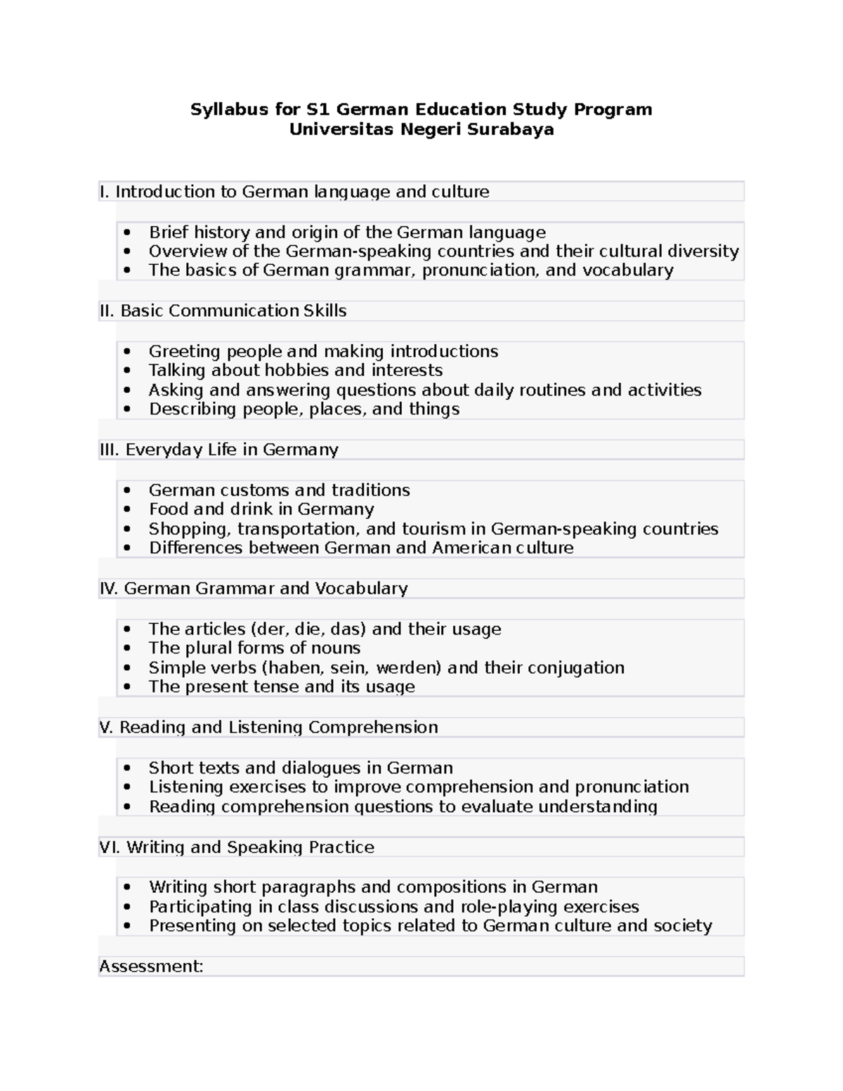 Syllabus for S1 German Education Study Program - Syllabus for S1 German ...