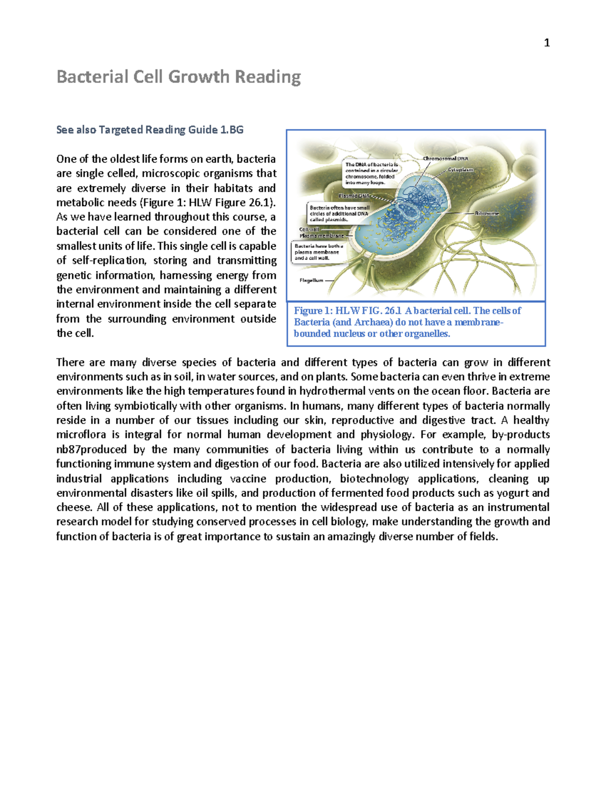 Bacterial growth pre-reading summer 2020-1 - Bacterial Cell Growth ...