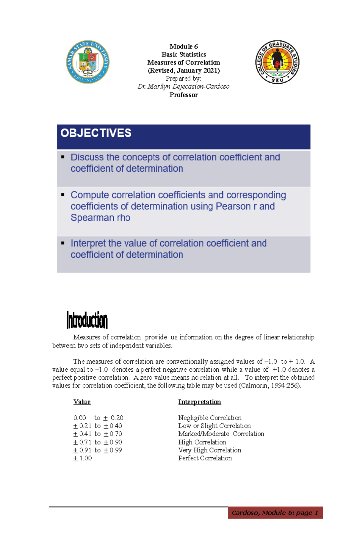 Stat6 2021 - Exercise - Module 6 Basic Statistics Measures of ...