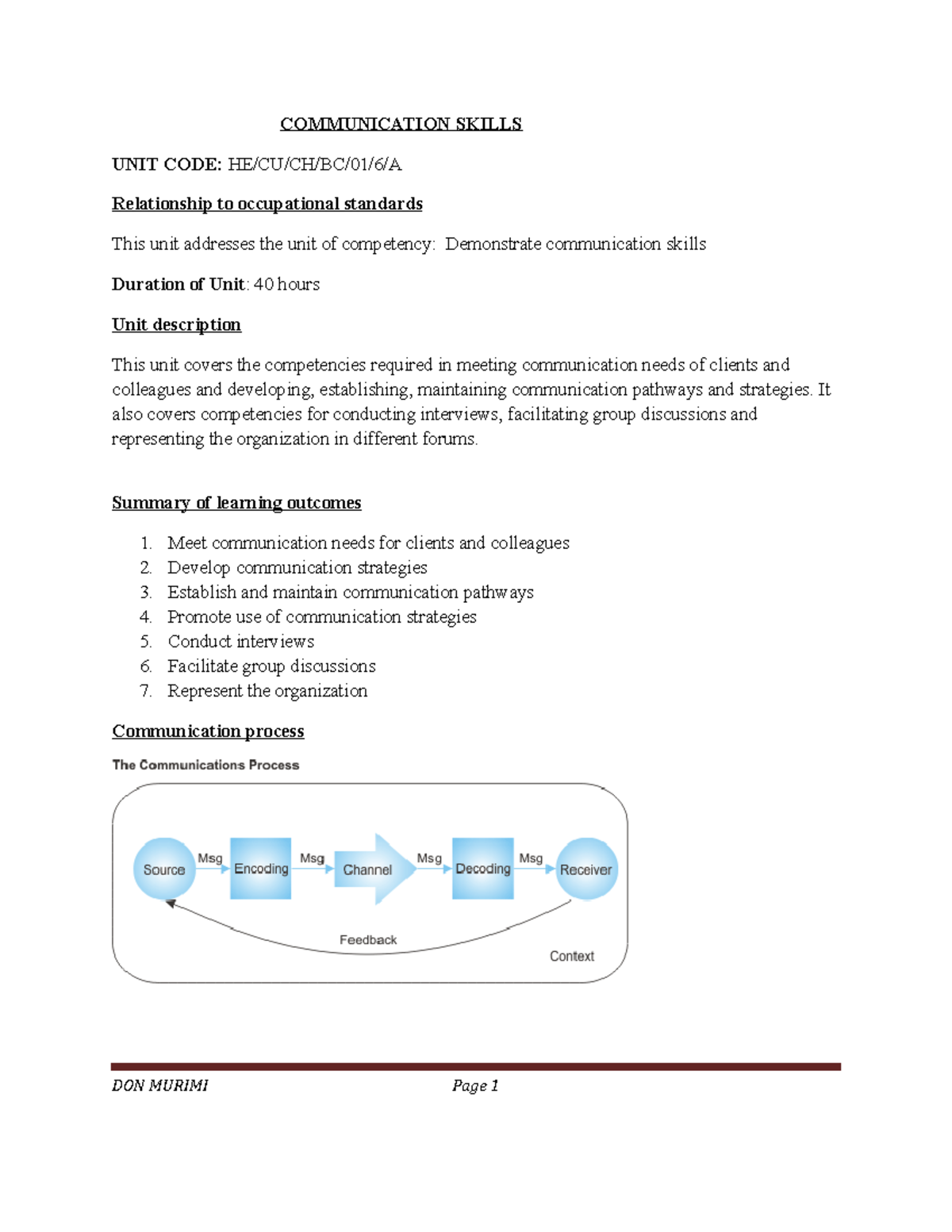 Communication Skills - lectur notes for health records students to ...