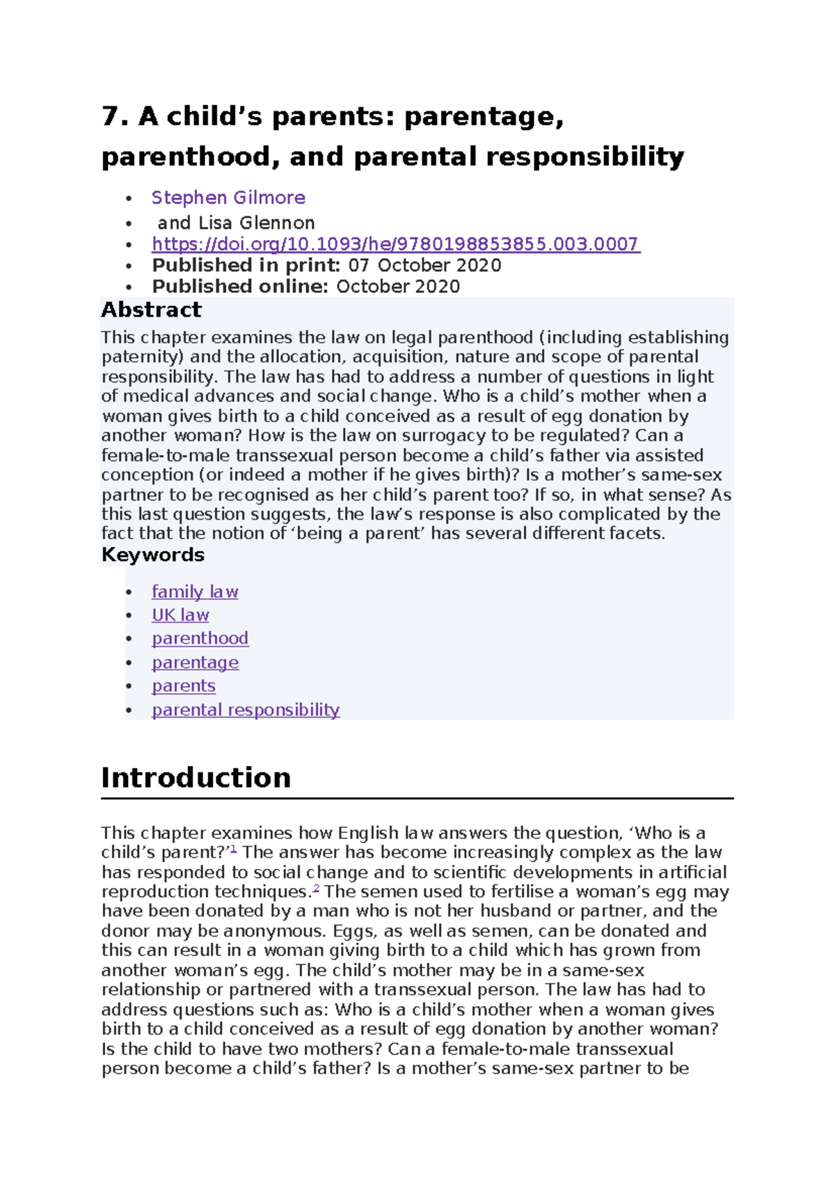 Lady Justice Butler-Sloss’ judgement - 7. A child’s parents: parentage ...