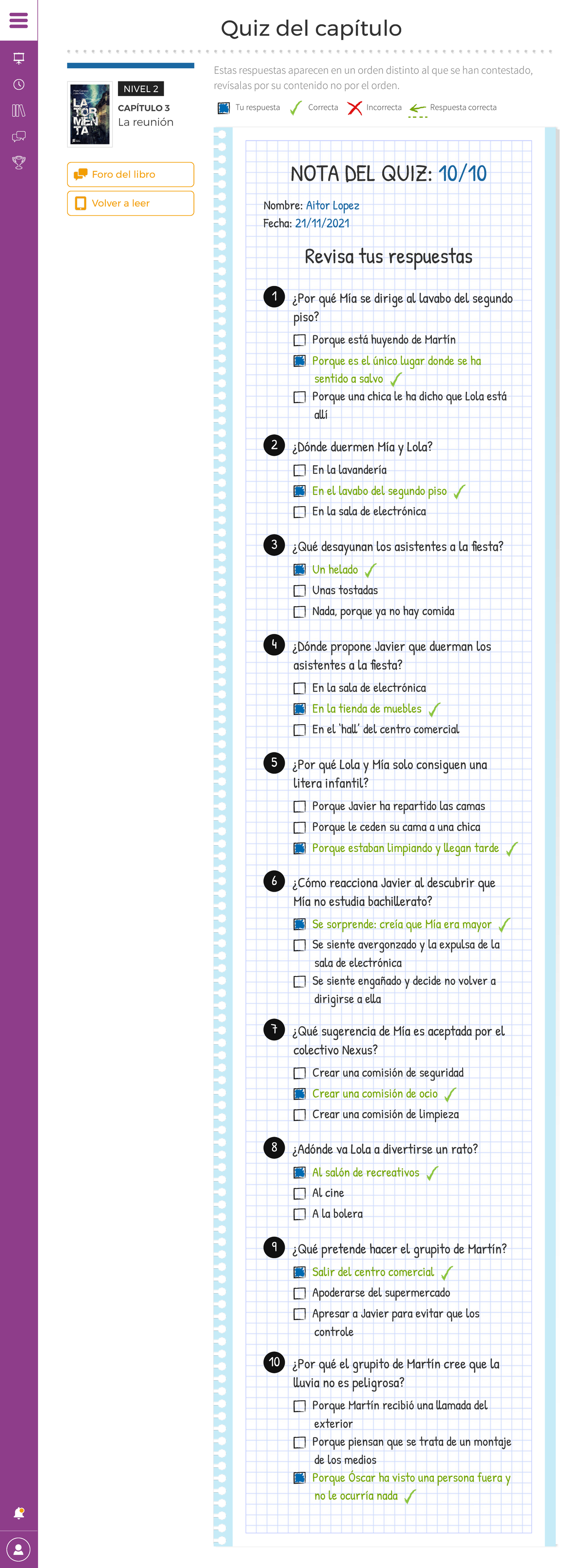Quiz del capítulo - Quiz del capítulo Estas respuestas aparecen en un orden distinto al que se ...