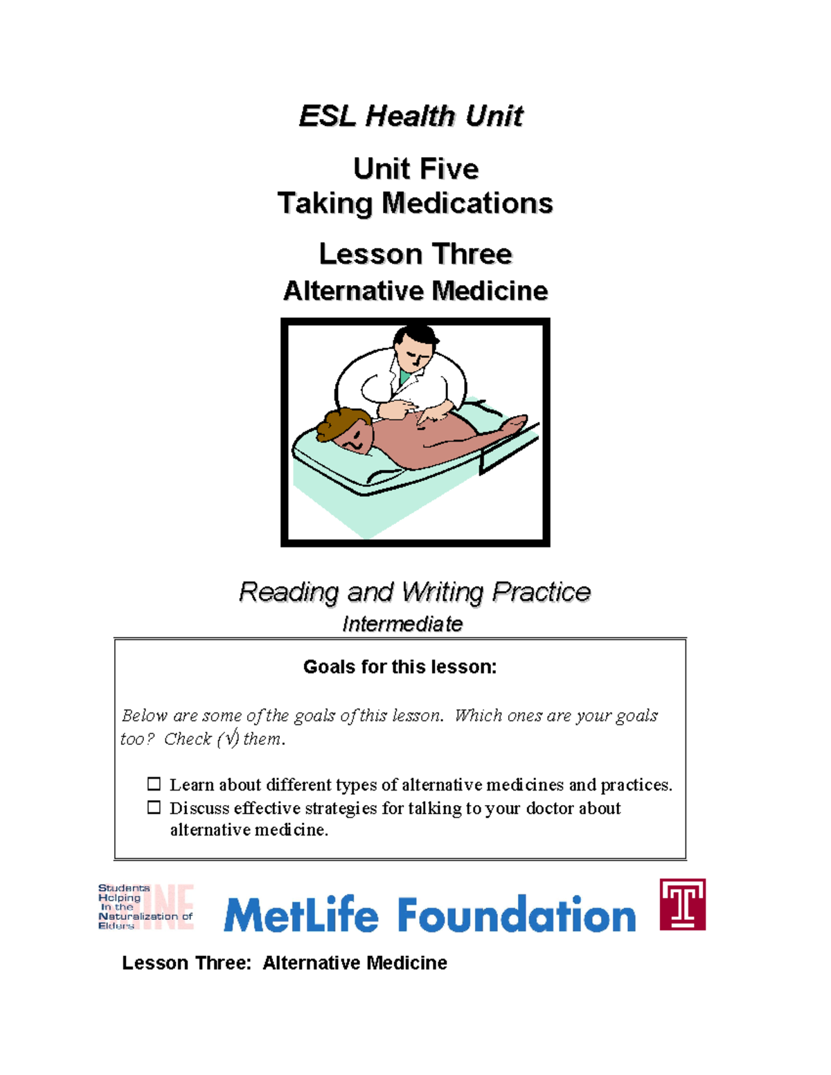 Unit5 inter lesson 3 - work - ESL Health UnitESL Health Unit Unit Five ...