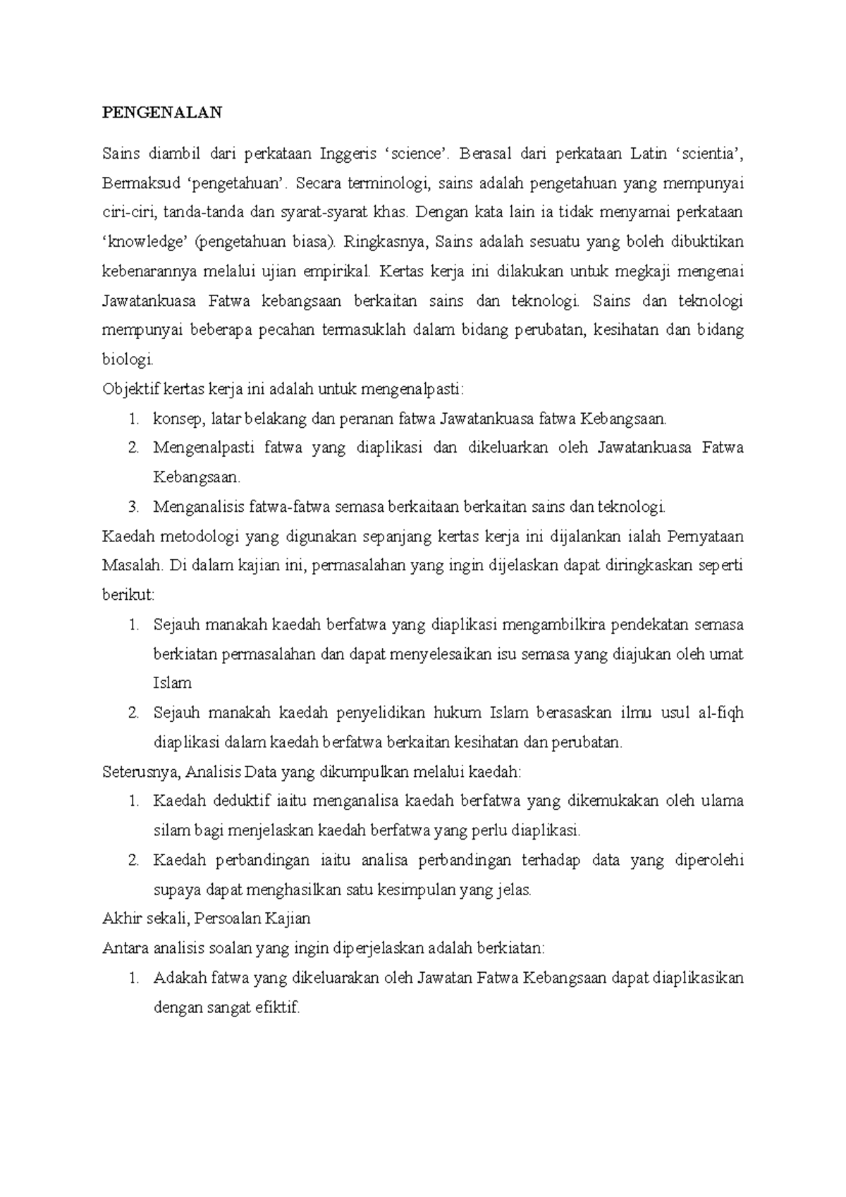 Pengenalan CTU - PENGENALAN Sains diambil dari perkataan Inggeris ...