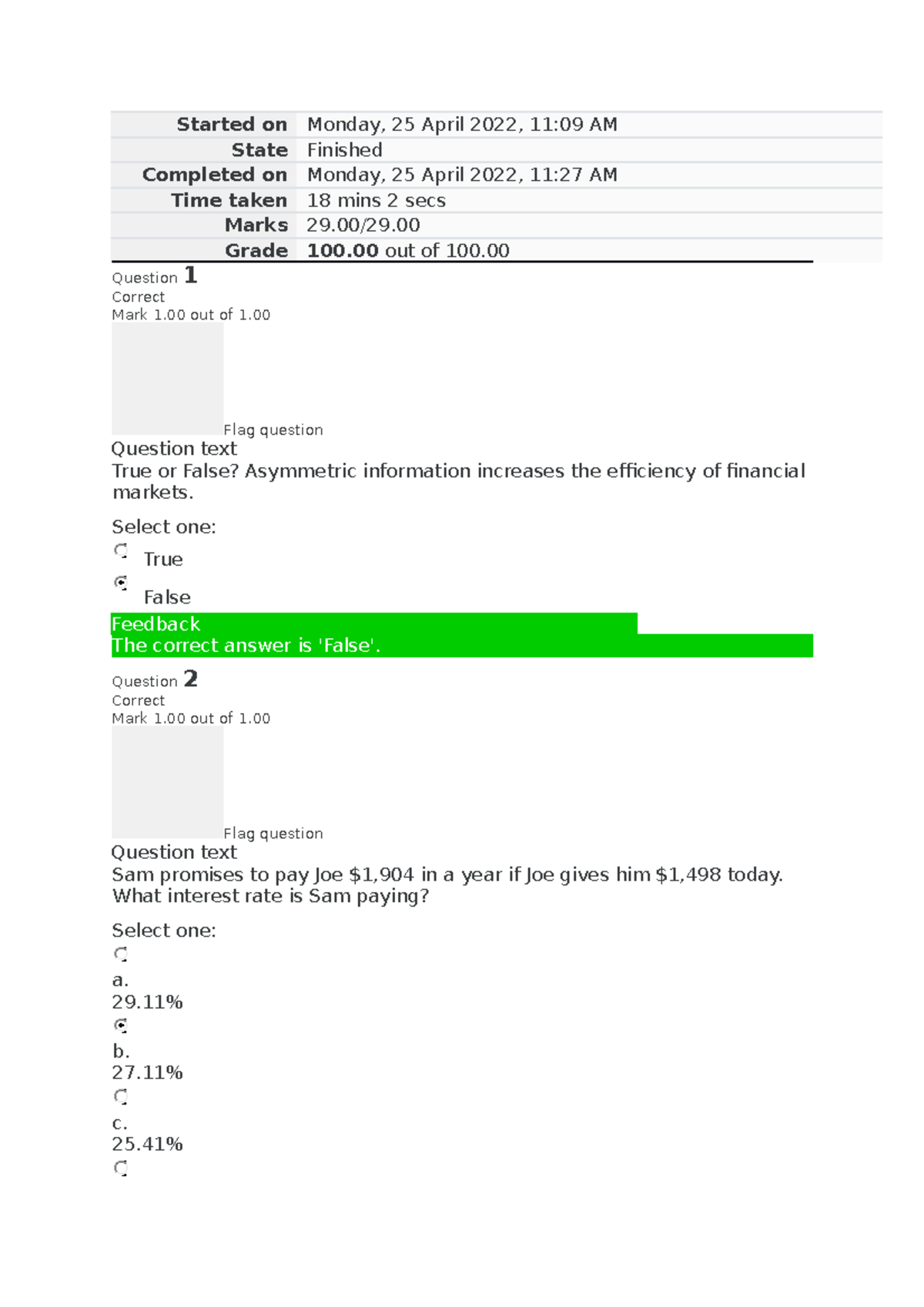 Bus 2203 Graded Quiz unit 3 - Started on Monday, 25 April 2022, 11:09 ...