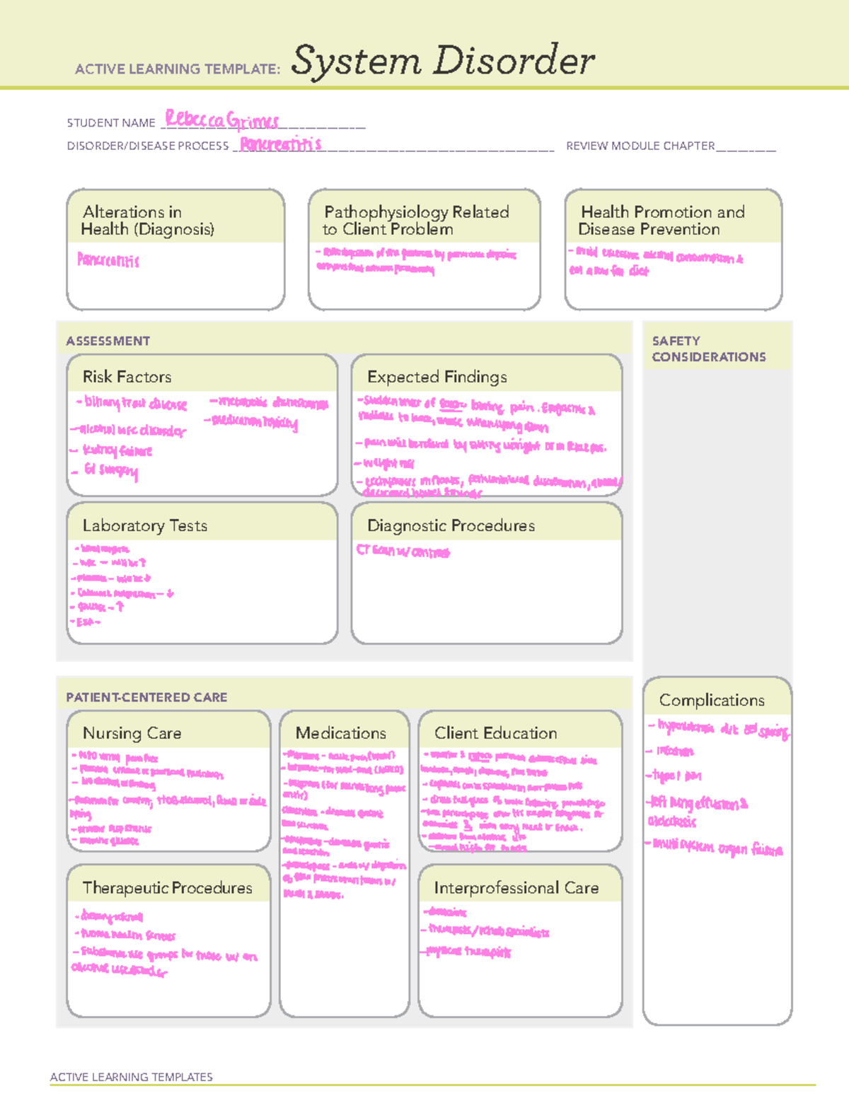 System Disorder 2 - ACTIVE LEARNING TEMPLATES System Disorder STUDENT ...