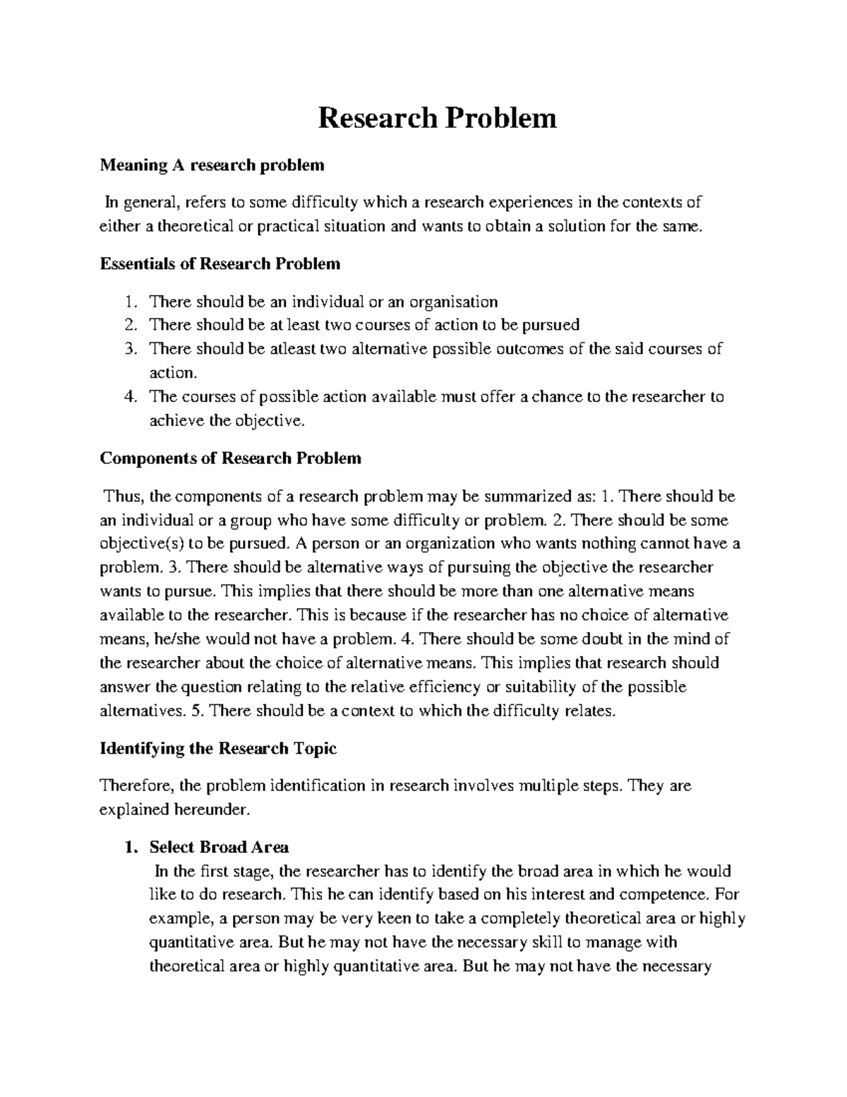 Research Problem Research Problem Meaning A Research Problem In