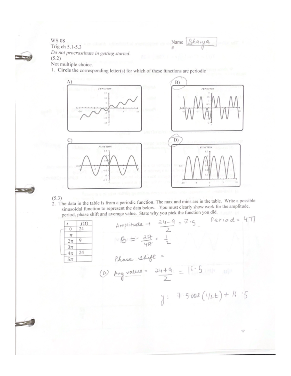 Trig ch 5 - Trignometry homework - MATH 120R - Studocu