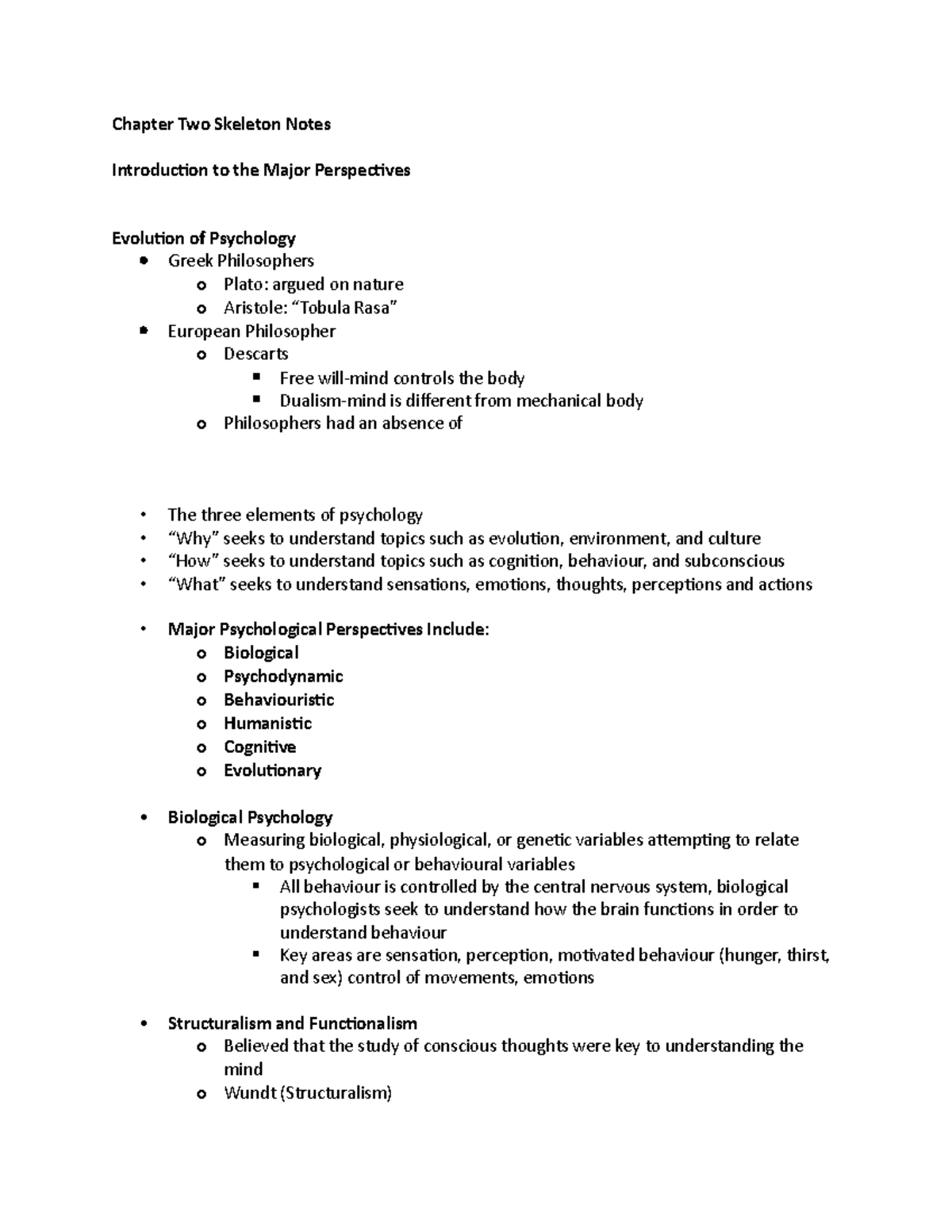 Jan 9th Notes - Chapter Two Skeleton Notes Introduction to the Major ...