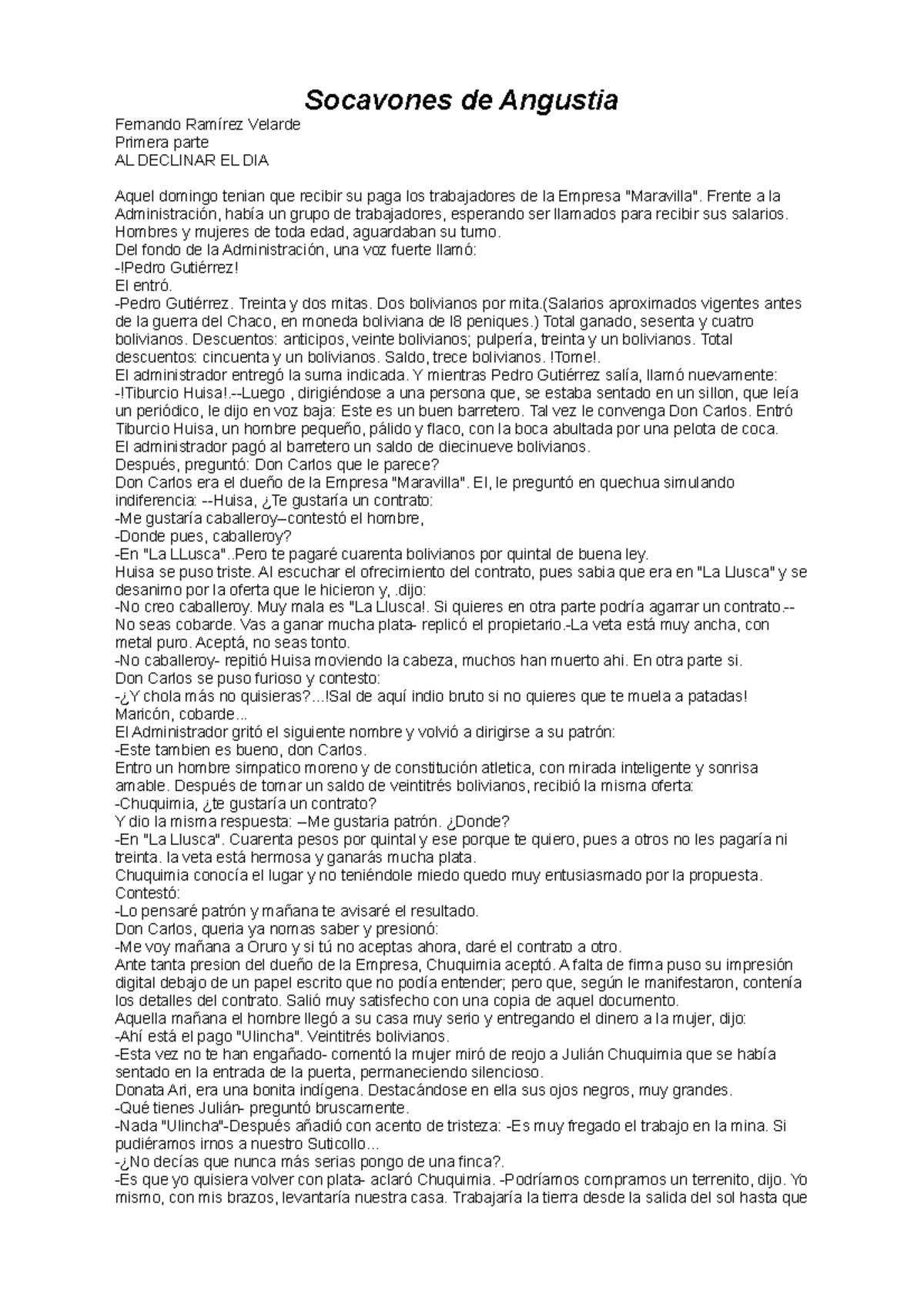 Socavones-de-angustia - Socavones de Angustia Fernando Ramírez Velarde ...