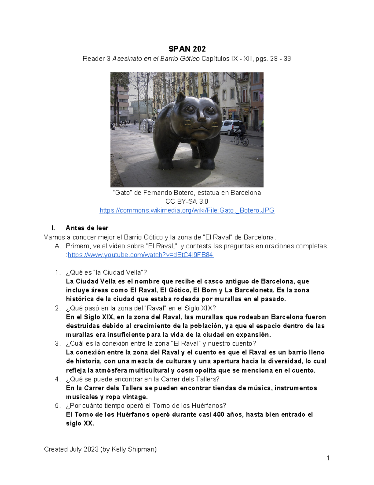 SPAN 202 Reader 3 SPR 24 - SPAN 202 Reader 3 Asesinato en el Barrio ...