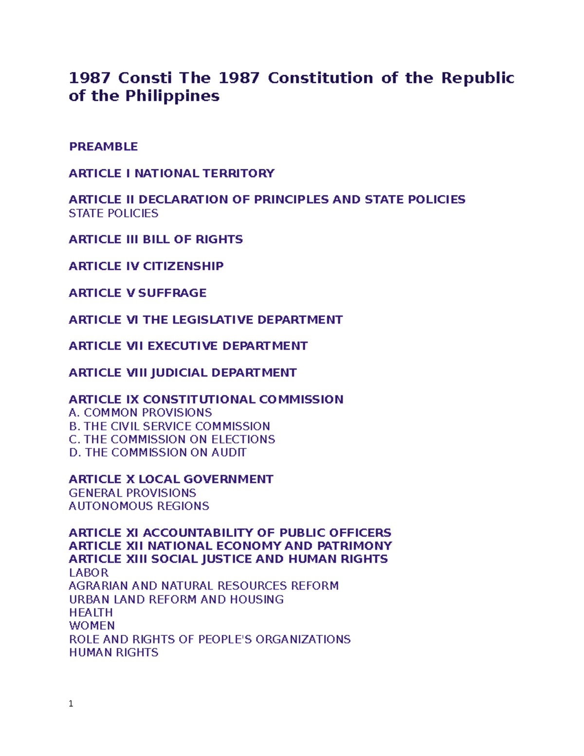 1987 Consti The 1987 Constitution of the Republic of the Philippines ...