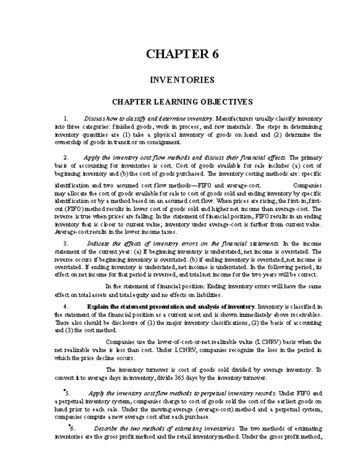 Ch06 test bank accounting principles ed4 - CHAPTER 6 INVENTORIES ...