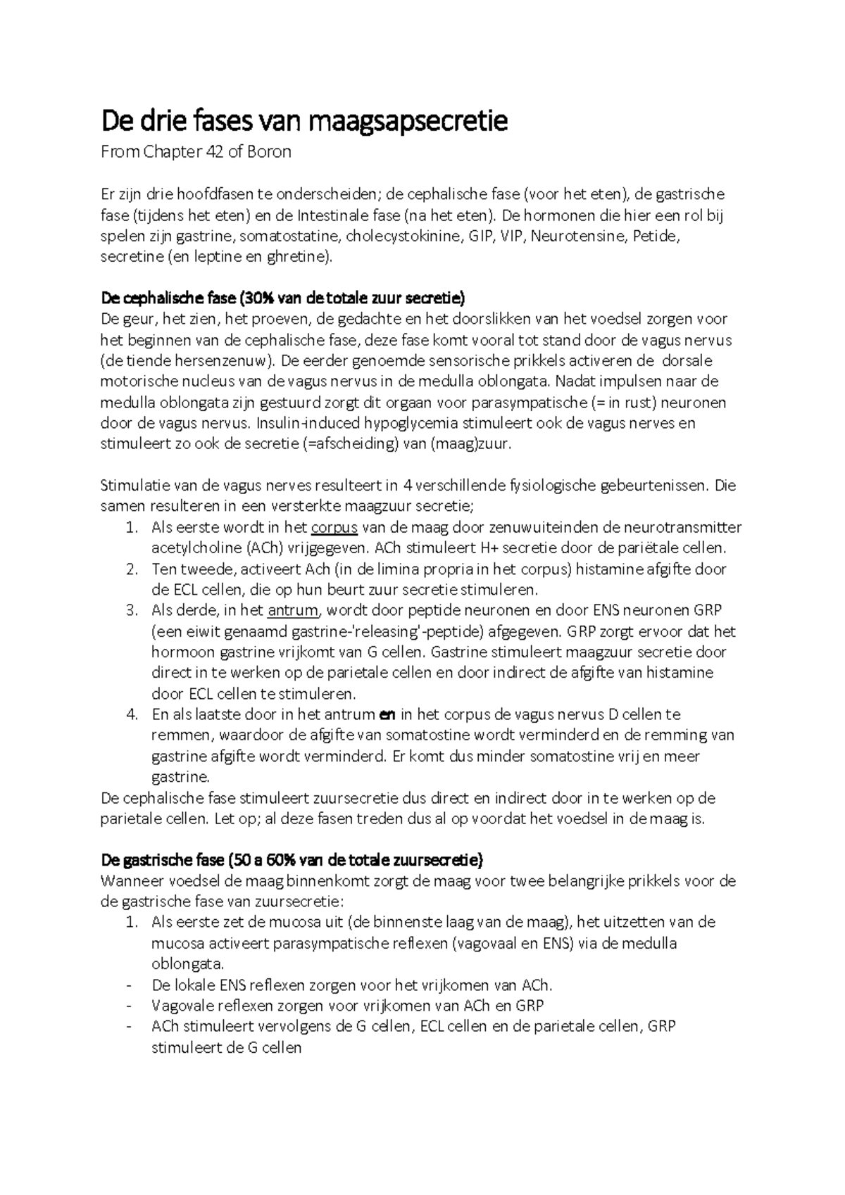 De drie fases van maagsapsecretie - Warning: TT: undefined function: 32 De drie fases van ...