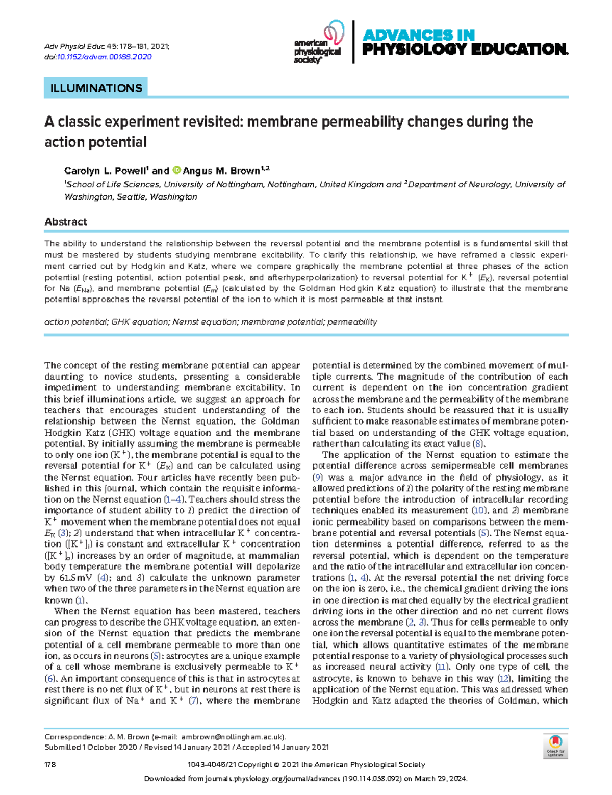 Paper 3 powell brown 2021 a classic experiment revisited membrane ...