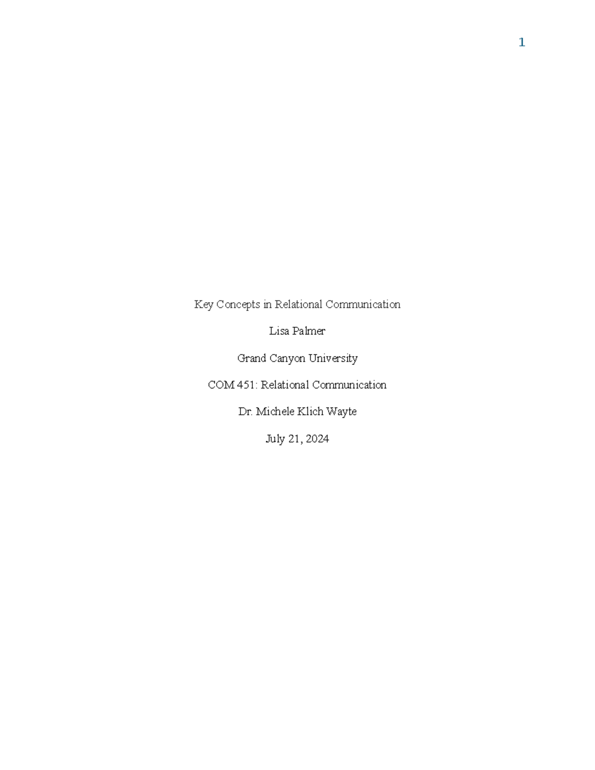 Key Concepts in Relational Communication Final - Key Concepts in ...