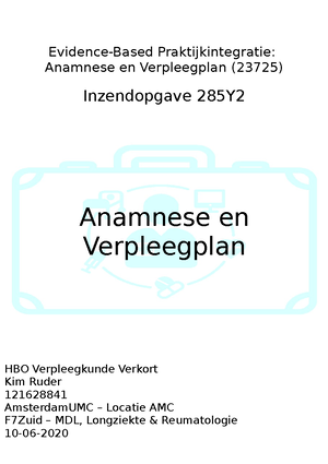 Verpleegplan Af[2269] - Evidence based practice- Anamnese en ...