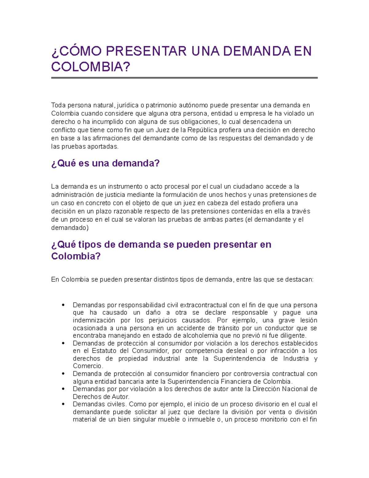 CÓMO Presentar UNA Demanda EN Colombia - ¿CÓMO PRESENTAR UNA DEMANDA EN ...
