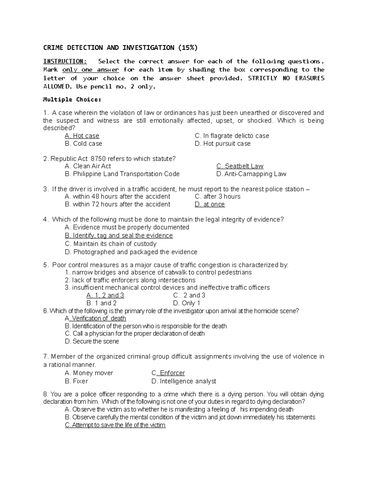 CDI-MOCK Board DEC 2019 - CRIME DETECTION AND INVESTIGATION (15% ...