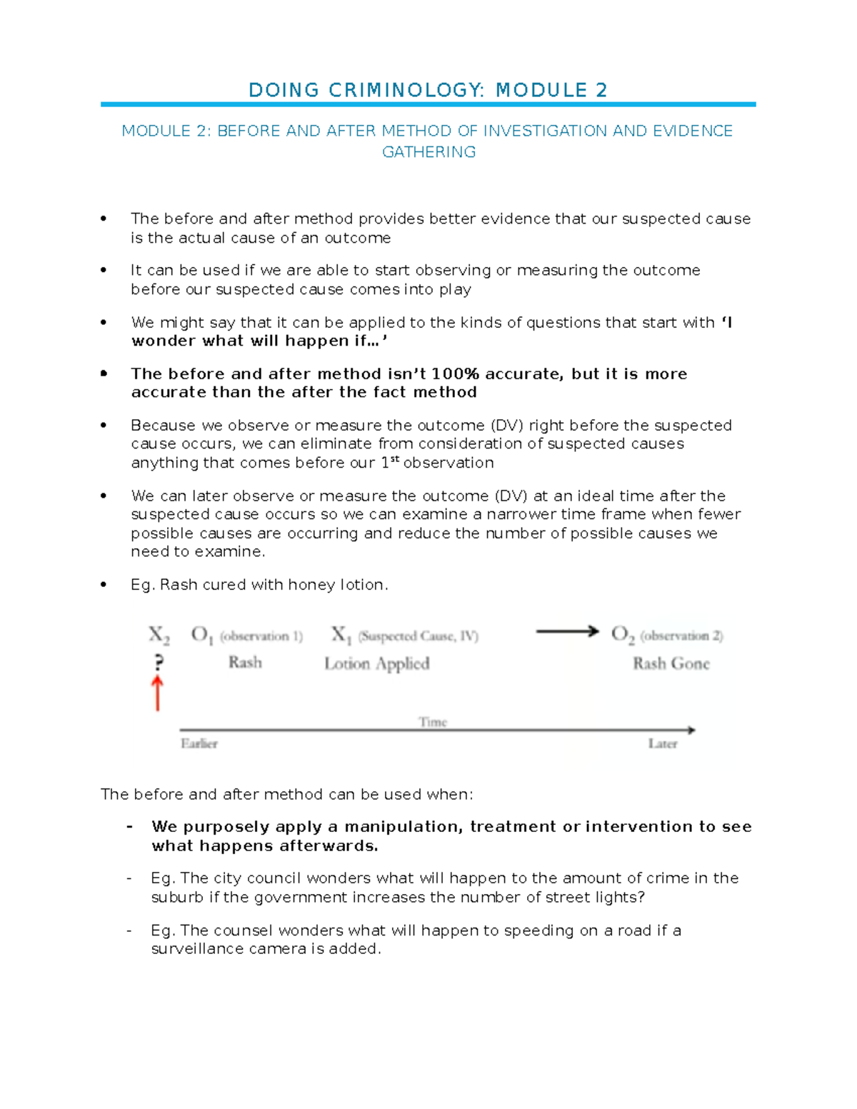 Module 2 Before and after method of Investigation and evidence ...
