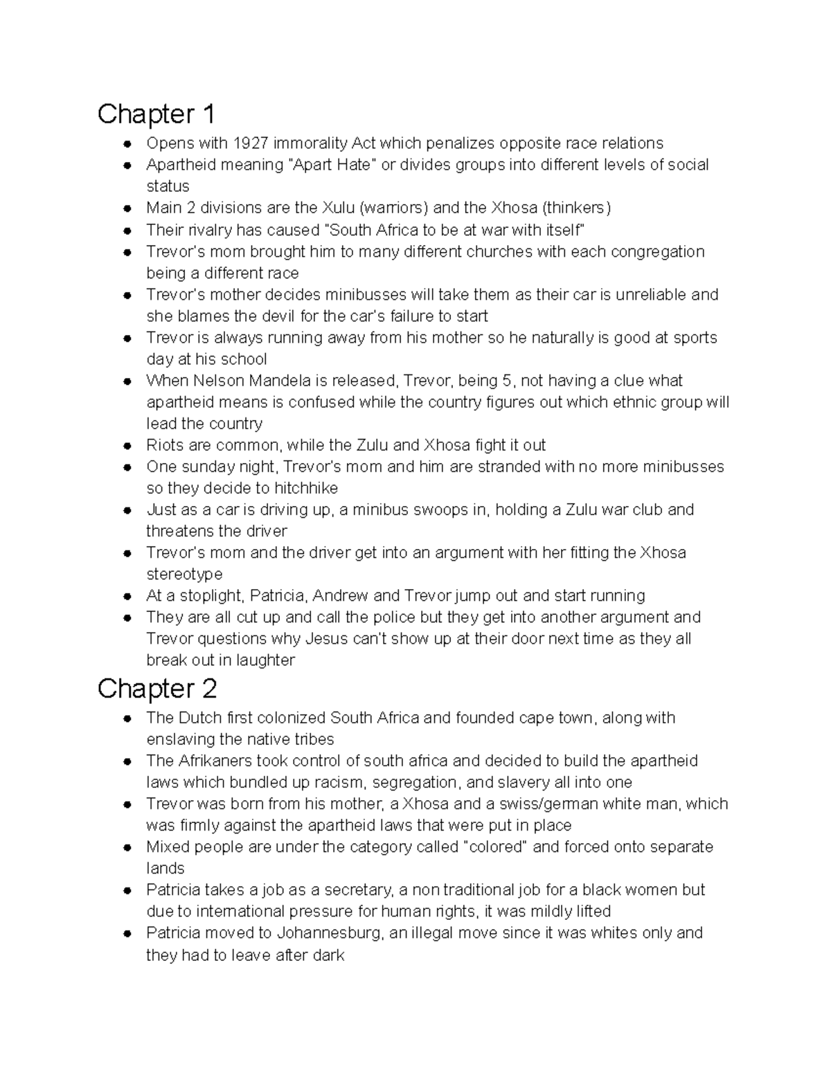 Born A Crime Simple Notes - Chapter 1 Opens with 1927 immorality Act ...