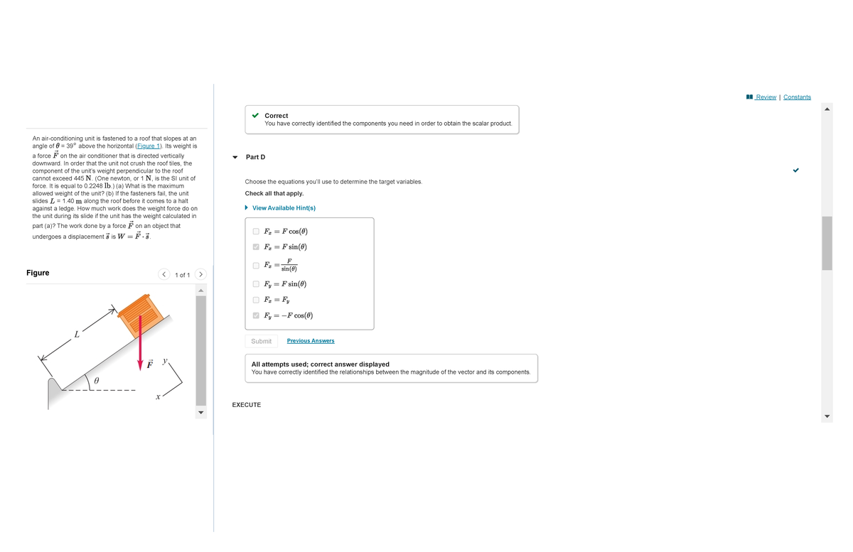 Mastering Physics Ch 01 HW - Bridging Problem Vectors on the Roof 3 - 1 ...