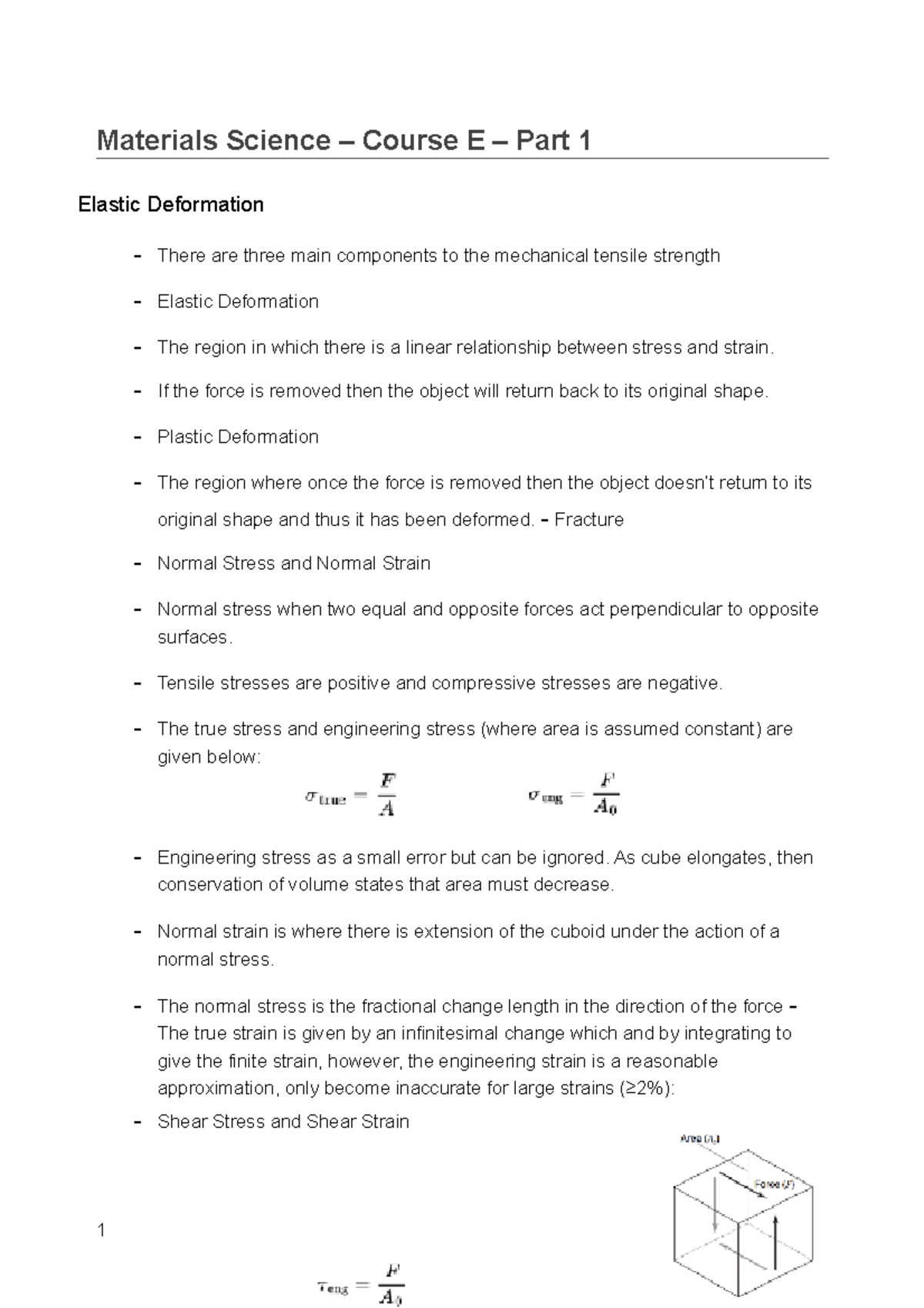 Natural Sciences - Materials Science - Course E - Part 1 - Materials ...